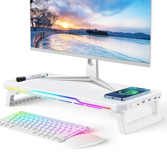 PRISE EN CHARGE du moniteur RVB Riser 3 ports USB 2.0 +1 Type-C blanc ...
