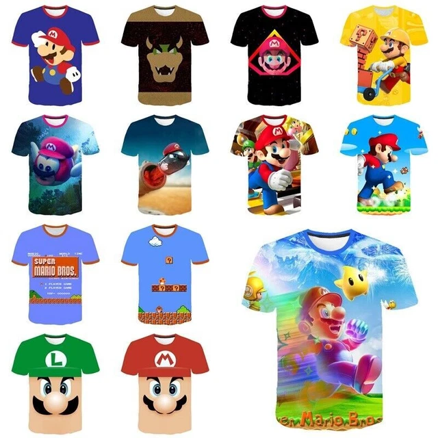 SUPER MARIO 3D Print Short Sleeve T-shirt Kids Boys Girls Casual Tshirt ...
