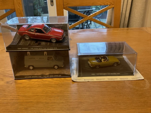 3 X JAMES BOND 007 CAR COLLECTION MODELS. AMC HORNET, MGB & LEYLAND ...