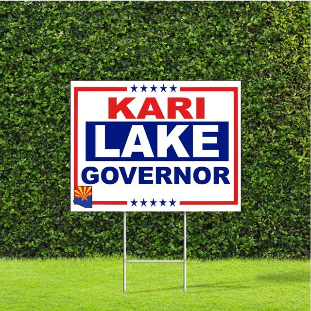 KARI LAKE ARIZONA Governor 2022 Red White Blue Large Yard Sign w Metal ...