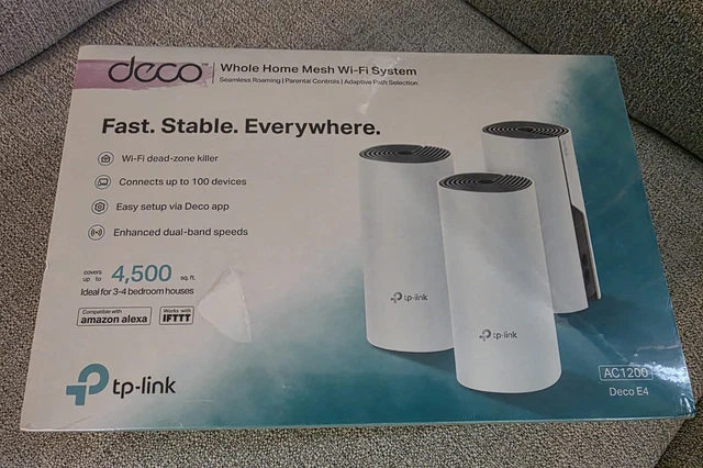 TP-LINK DECO E4 AC1200 Whole Home Mesh Wi-Fi System - White - 3 Pack ...