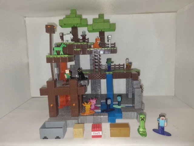 MINECRAFT NANO SCENE Overworld Playset Bundle 16 Diecast Metal Nano ...