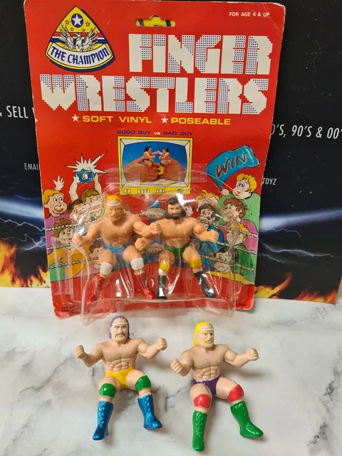 WWF WWE WCW Thumb Wrestlers Finger Puppets x4 Bootleg 80s £29.99 ...