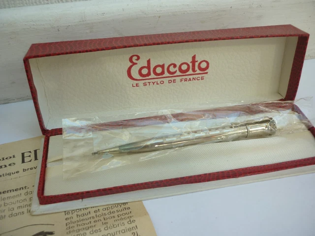 ANCIEN CRAYON PORTE mine EDACOTO en argent massif poinçon 1er titre ...