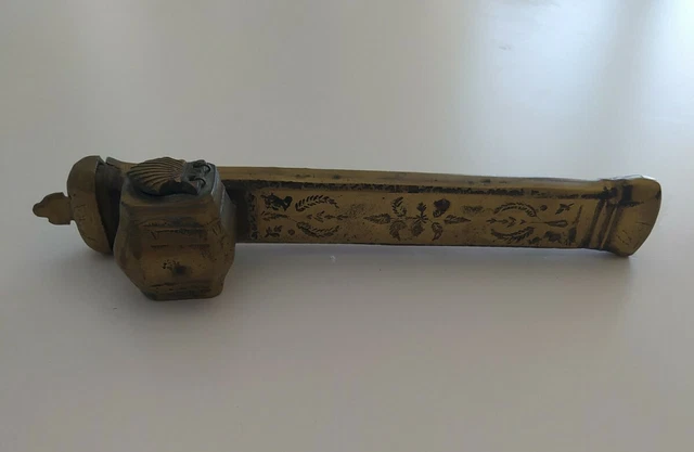 ANTICO CALAMAIO E portapenne in ottone antiquariato orientale EUR 59,00 ...