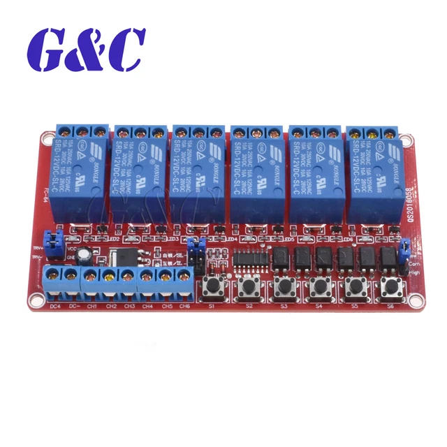 DC 12V 6 Channel Relay Module Self-locking Interlocking Trigger For ...