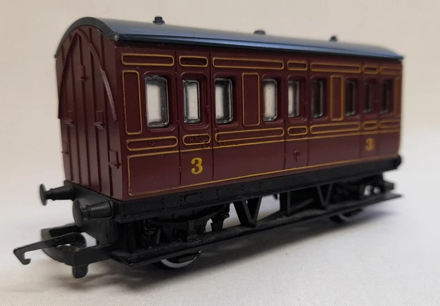 HORNBY LMS 4 Wheel Coach 3rd Class Maroon OO 00 Gauge Model Railway ...