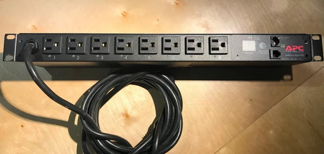 APC RACK SWITCHED & Metered PDU Model AP7900 1U, 12A, 100-120V 8 NEMA 5 ...