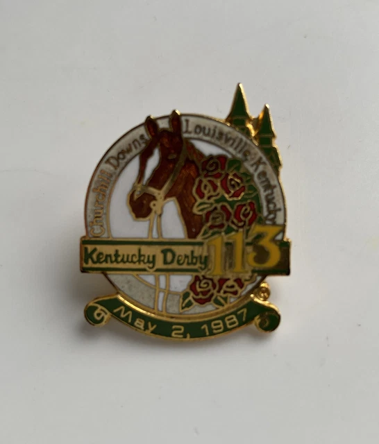 1987 OFFICIAL KENTUCKY Derby Collectors Pin Badge Horse Racing ...