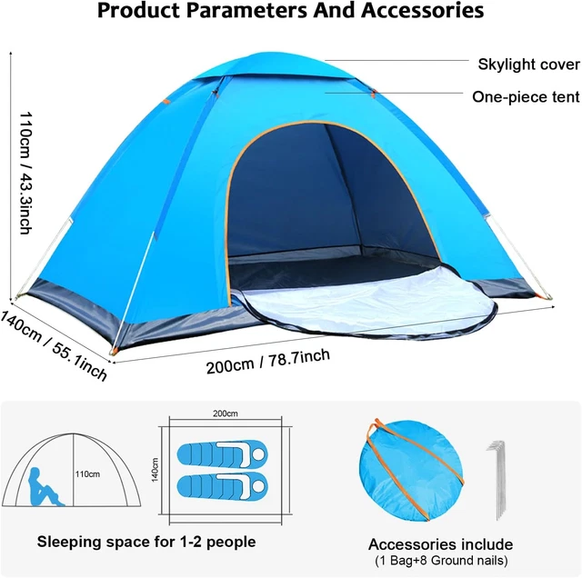 TENDA POP-UP, TENDA da campeggio esterna istantanea, UV UPF 50+ tenda ...