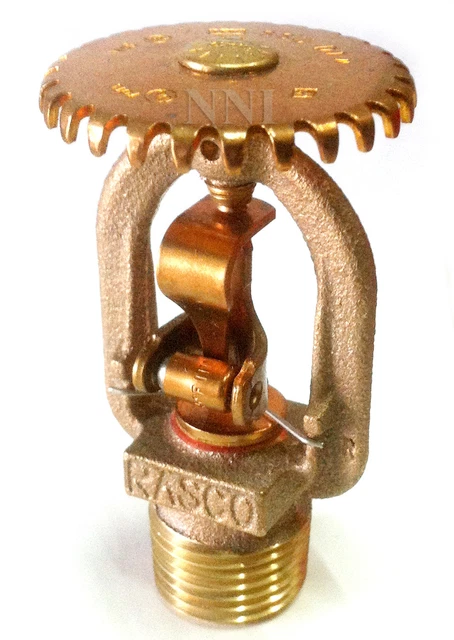 165*F FUSIBLE LINK Brass Upright Sprinkler, Rasco Reliable Model G, 1/2 ...