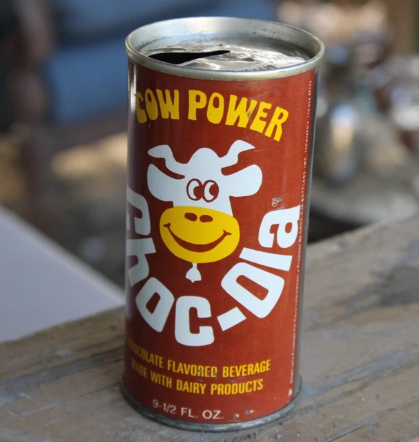 1960S COW POWER CHOC-OLA Old Straight Sided 7 1/2 oz. Soda Can GRAPHIC ...