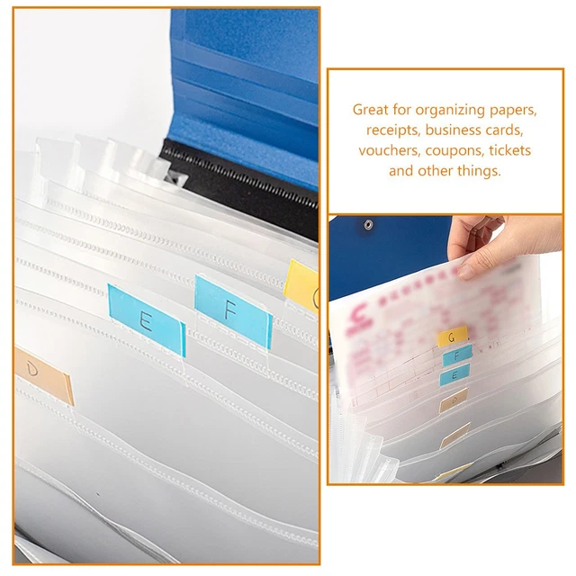 PLASTIC ACCORDION FOLDER Expanding File Folders Organizer Binder $23.42 ...
