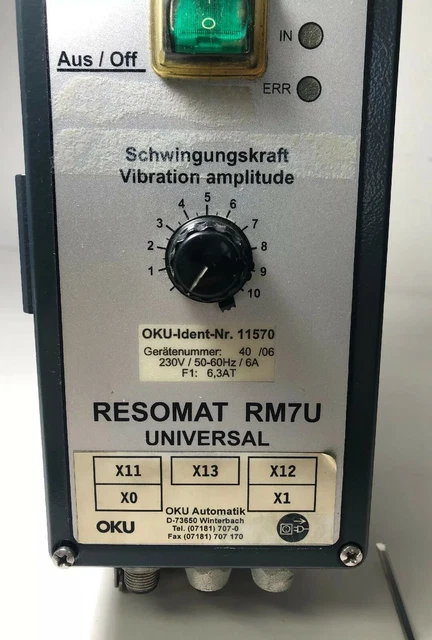 RESOMAT RM7U-LABOR LINEARER Vibrationsfrequenzregler 230 V 50-60 Hz/6A ...