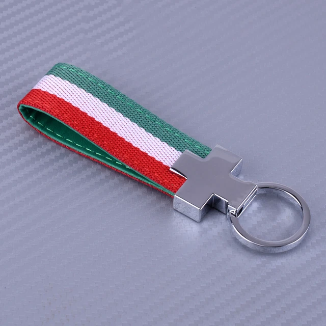 ITALY ITALIAN FLAG Color Key Strap Ring Keychain Fit for Alfa Romeo ...
