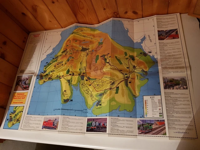 THOMAS THE TANK ENGINE RAILWAY MAP The Island of Sodor, Rev W. Awdry ...