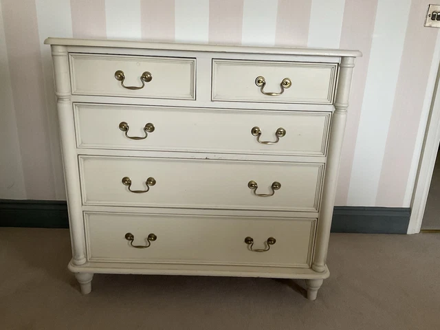 LAURA ASHLEY CLIFTON Chest Of Drawers, Ivory £52.68 - PicClick UK