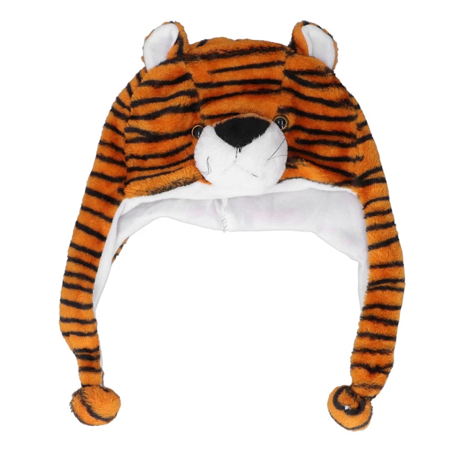 TIGER CUTE PLUSH Hat Soft Coldproof Prevent Static Funny Winter Tiger ...