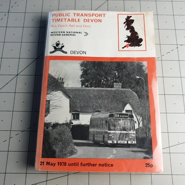 PUBLIC TRANSPORT TIMETABLE Devon Bus Coach Rail Ferry 1978 Paperback ...