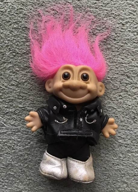 VINTAGE BIKER TROLL 1990s Rare Pink Hair £9.50 - PicClick UK
