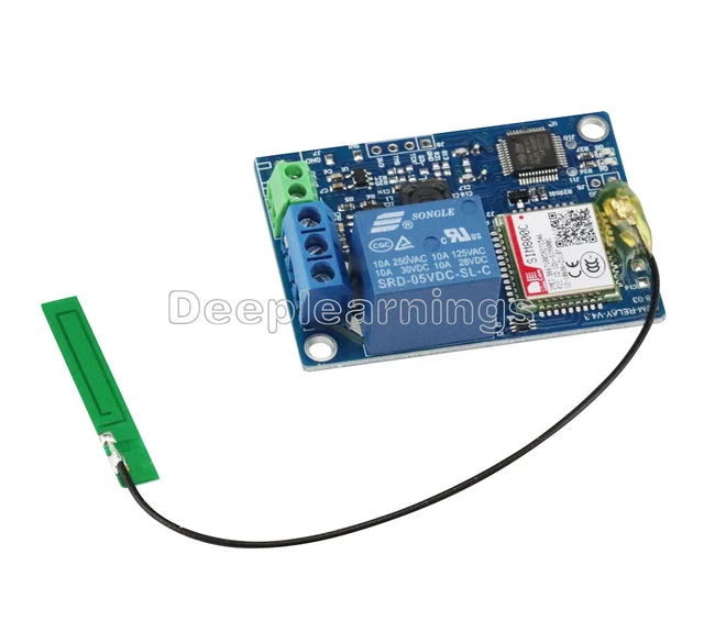 NEW 1 CHANNEL Relay Module SMS GSM Remote Control Switch SIM800C ...