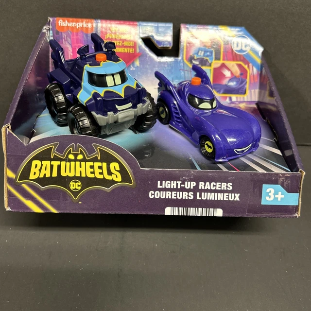 FISHER-PRICE DC BATWHEELS Light-Up 155 Scale Toy Cars 2-Pack Bam The ...
