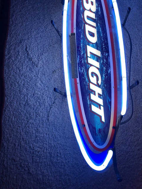 VINTAGE BUD LIGHT Tube Neon Light Sign Great For Your Bar Man Cave ...