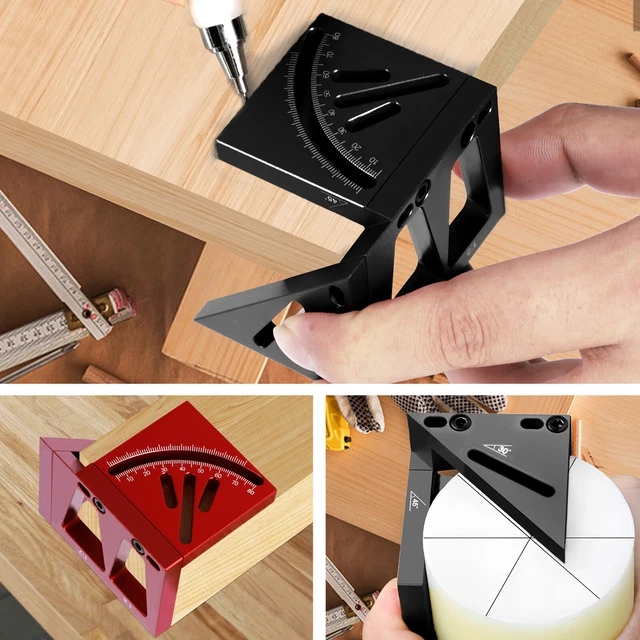 3D MULTI-ANGLE LINE Drawing Ruler with Wrench Aluminum Alloy Marking ...