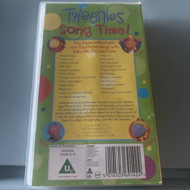 TWEENIES SONG TIME Bbc Video Fizz Milo Bella Jake Pal Vhs Video Kids ...