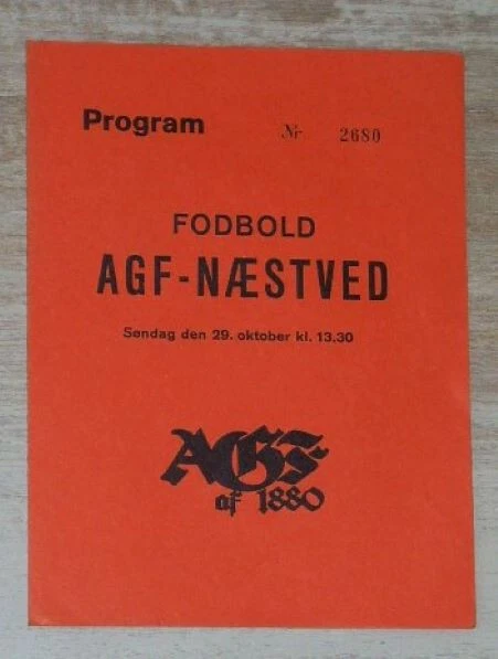 AGF AARHUS GYMNASTIKFORENING - Næstved IF Danmarksturnering 1972 Fodbold Program EUR 2,99 ...