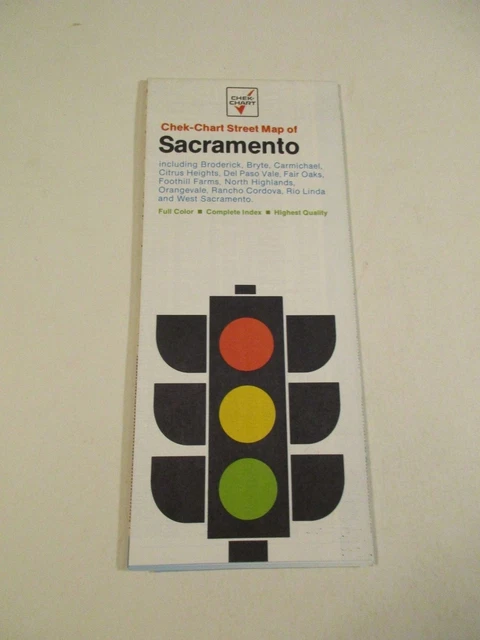 CARTE ROUTIÈRE VINTAGE années 1970 Gousha Chek Chart Sacramento ...