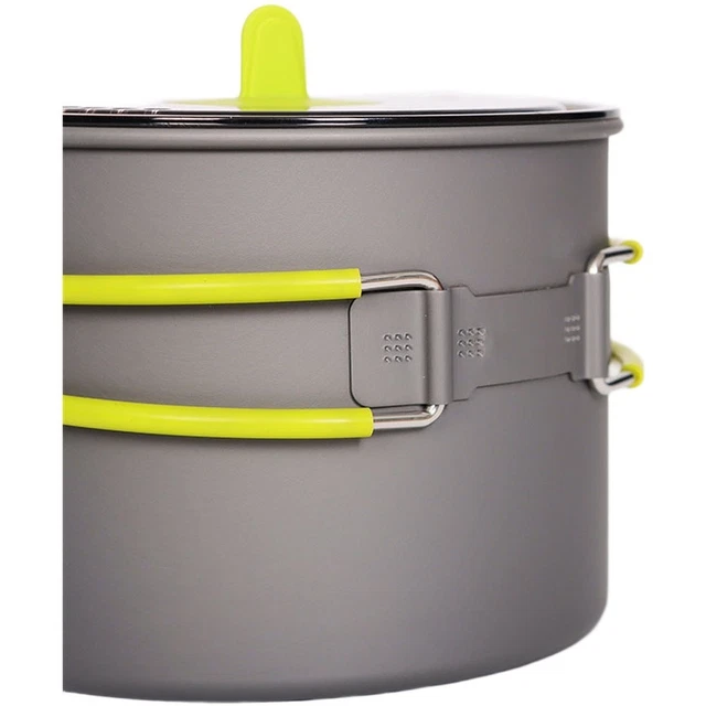 PORTABLE FLAT BOTTOM For Camping Pot 1 2L with Folding Handle for ...