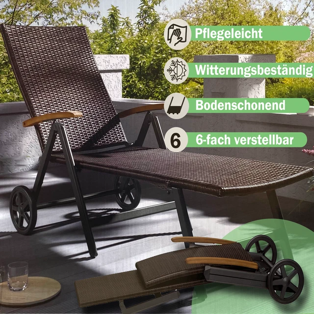 Wunderschne Gartenliege Klappbar Mit Rollen Ebenbild