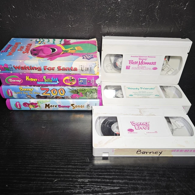 BARNEY & FRIENDS Lot 7 VHS Tapes Zoo Santa Live Songs Friends $41.02 ...