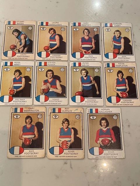 1975 SCANLENS AFL VFL Footscray Bulldogs Lot of 10 cards $34.99 ...