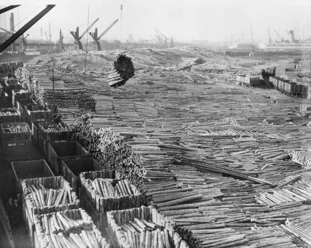 UNLOADING PITPROPS IN Cardif Docks 1936 Old Photo $9.00 - PicClick AU