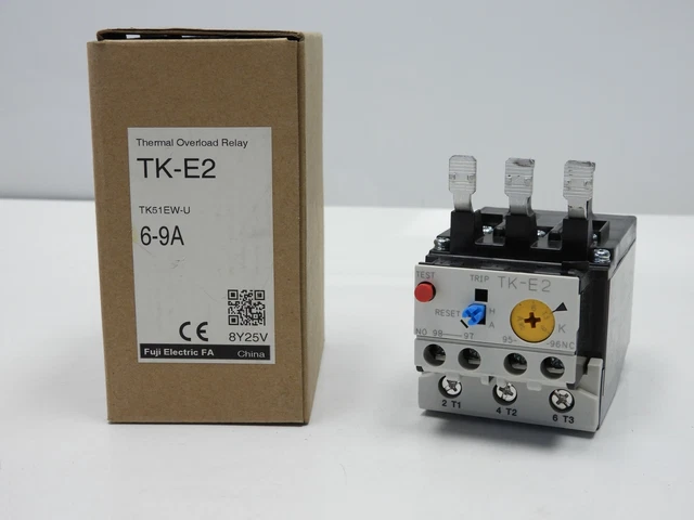 FUJI ELECTRIC TK-E2-900 Thermal Overload Relay, 6.0-9.0A Adjustable, Bi ...