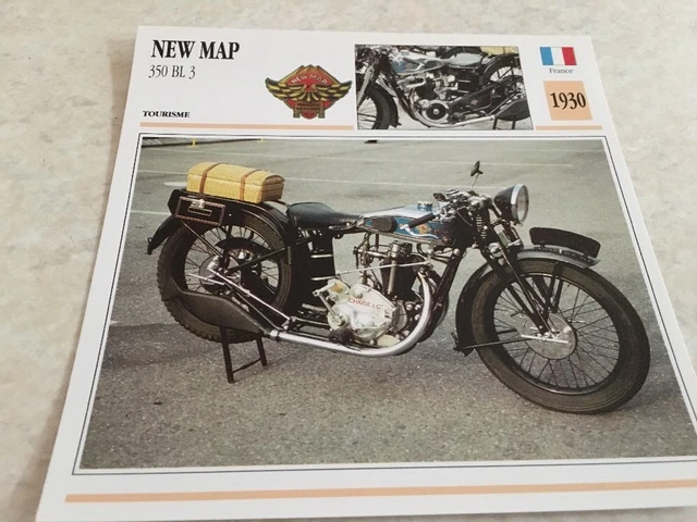 CARTE MOTO NEW Map 350 BL3 1930 collection Atlas motorcycle France EUR ...