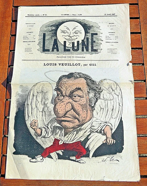 LA LUNE/ANDRE GILL/L.VEUILLOT/CATHOLIQUE/N°59/1867/CARICATURE ...