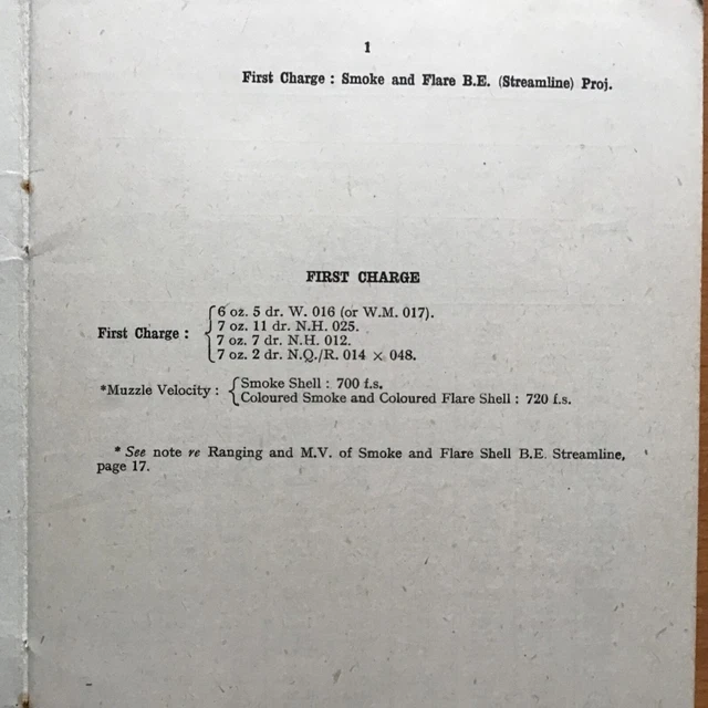 WW2 BRITISH ARTILLERY Manual: Range Tables For 25-Pr Gun, Smk+Flare ...