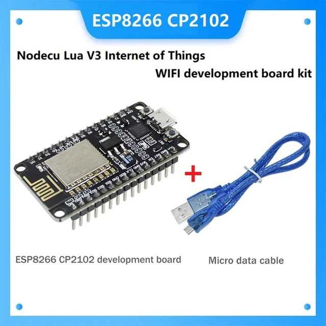 ESP8266 CP2102 DEVELOPMENT Board+USB Cable ESP-12E MCU ESP8266 Nodecu ...