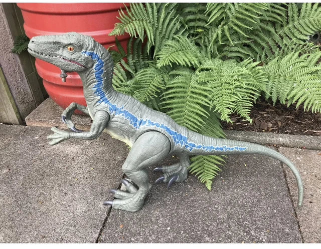 JURASSIC WORLD DINOSAUR Super Colossal Velociraptor Blue Figure Large ...