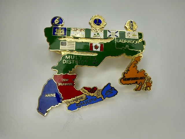 LIONS CLUB MULTIPLE District 41 Pin Atlantic Canada Maine Newfoundland ...