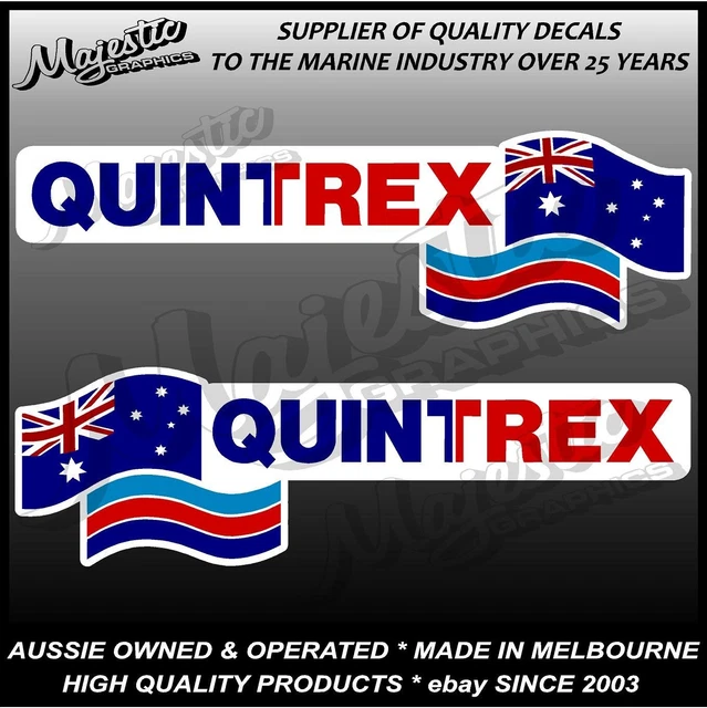QUINTREX - 470MM x 138mm - ORIGINAL - LEFT / RIGHT PAIR - BOAT DECALS ...