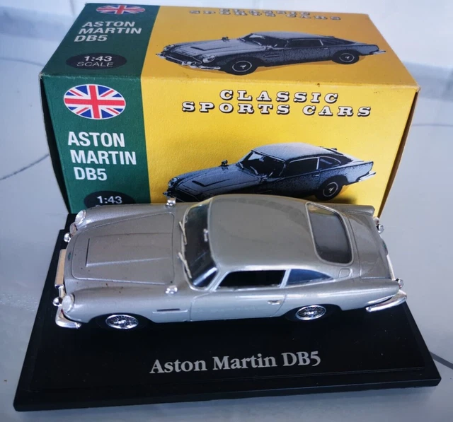 CLASSIC BRITISH SPORTS Cars Aston Martin DB5 1:43 Scale Atlas Editions ...