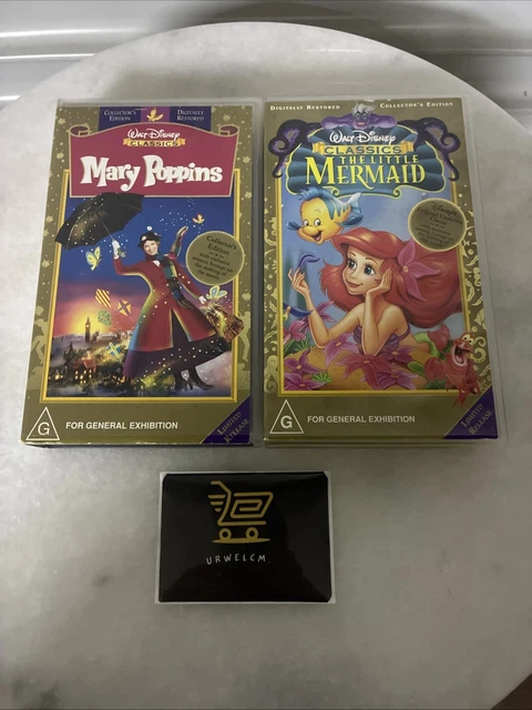 WALT DISNEY CLASSICS Limited Release VHS X2 The Little Mermaid + Mary ...