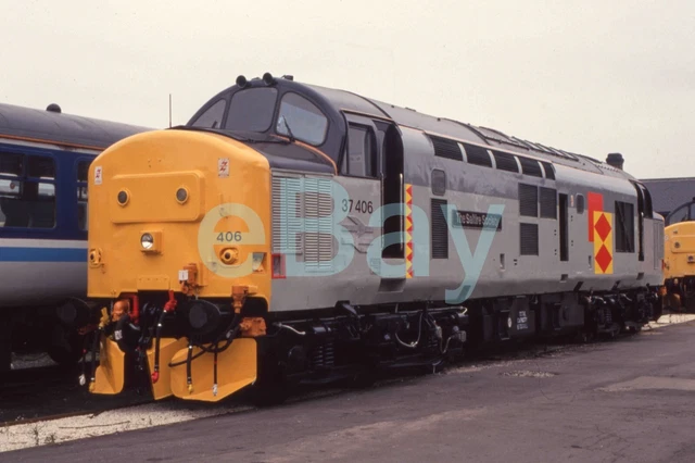 35MM RAILWAY SLIDE of Class 37 37406 @ Doncaster Works Copyright to ...