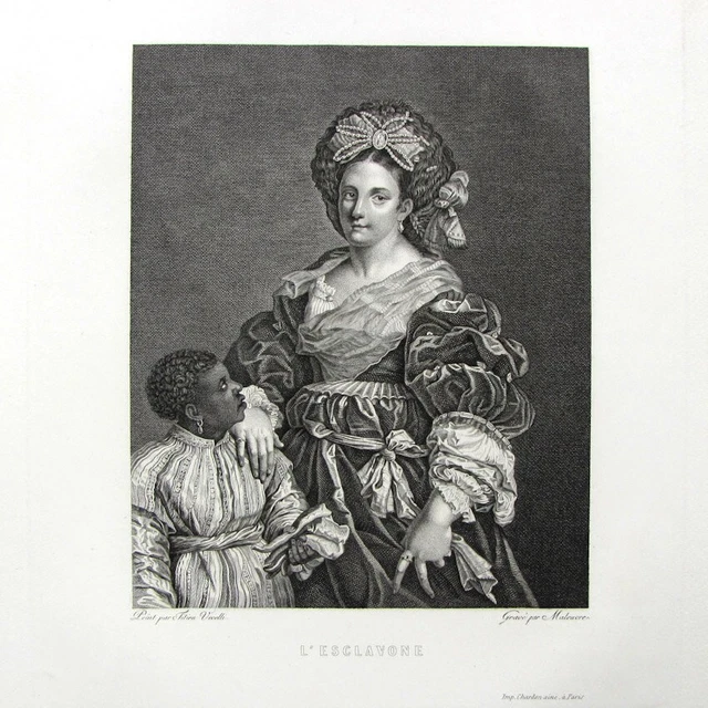 GRAVURE LAURA DIANTI & esclave c1835 Le Titien Vecelli Maleuvre Chardon ...