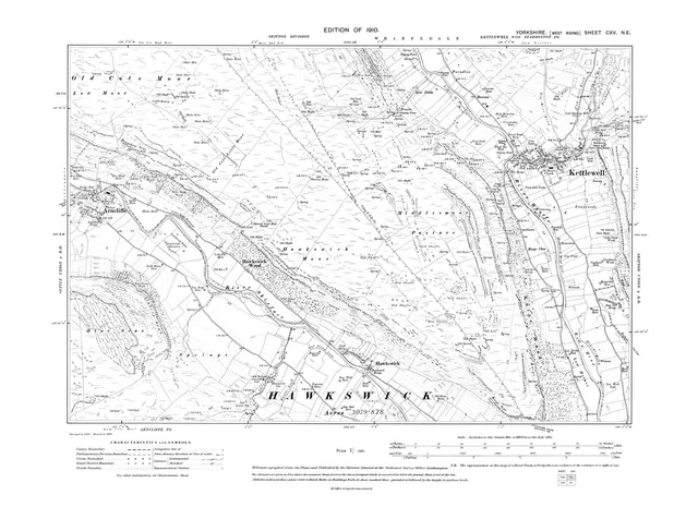 OLD MAP OF Arncliffe, Kettlewell, Yorkshire -1910 - Repro 115 NE £18.99 ...