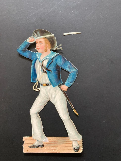 ROYAL NAVY SAILOR drawn sword matlow scrap £22.00 - PicClick UK